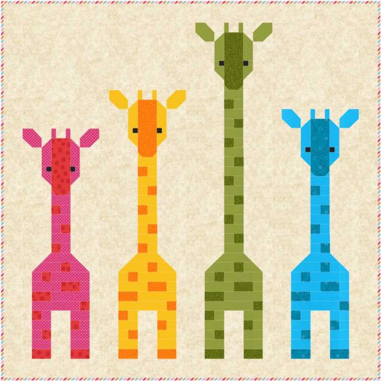 Giraffes in a Row PDF Quilt Pattern Instant Download