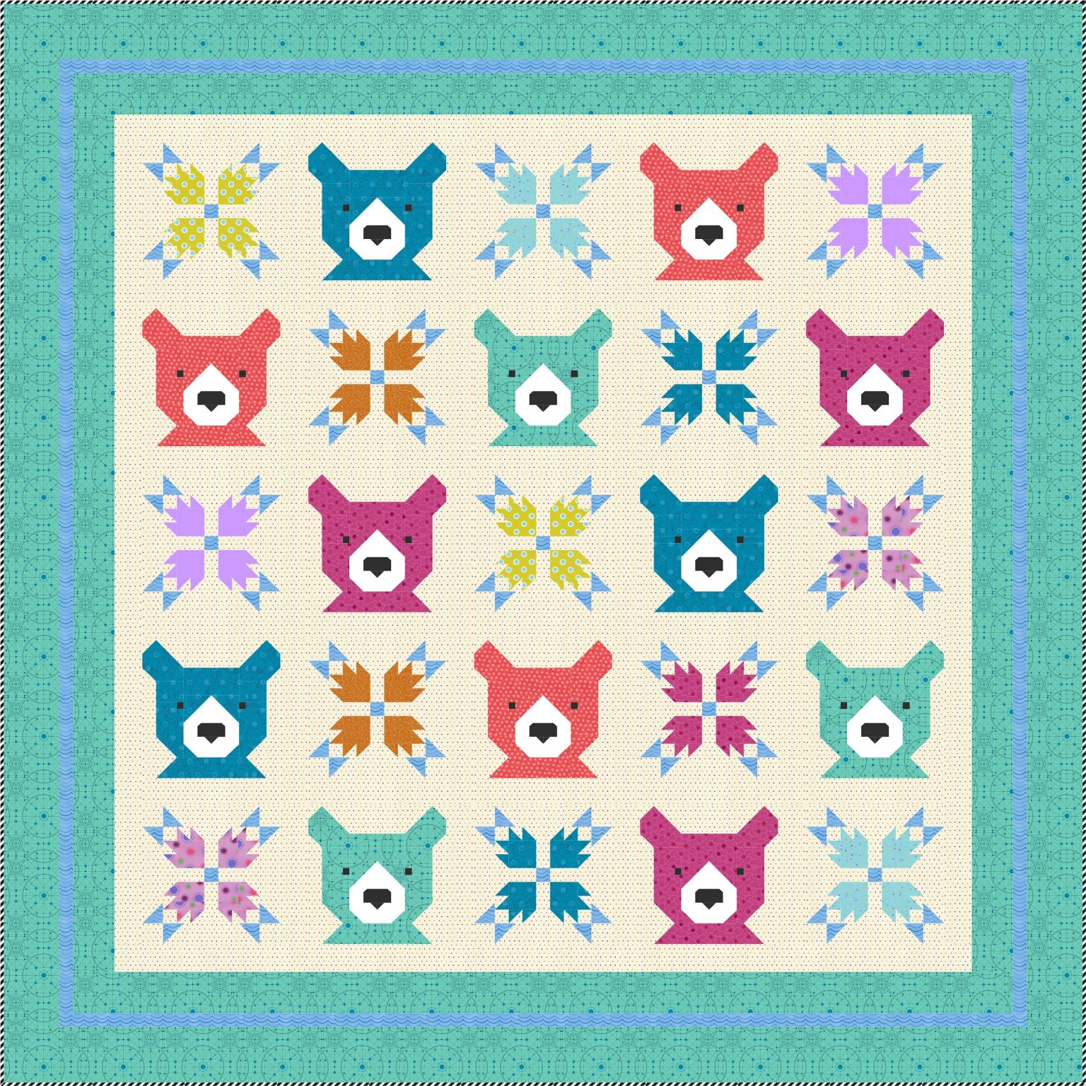 Bear and Bear Paws Quilt Pattern, PDF, Instant Download – Sew Fresh Quilts