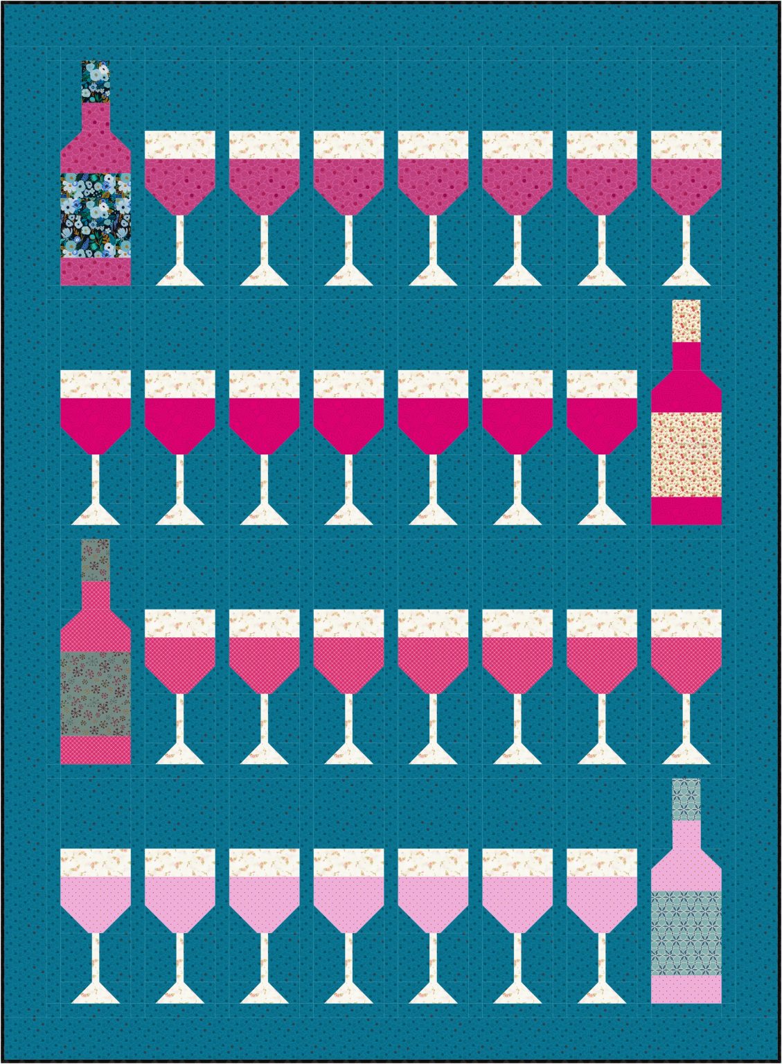 Don’t WINE to Me About It! Modern Quilt Pattern, PDF, Instant Download