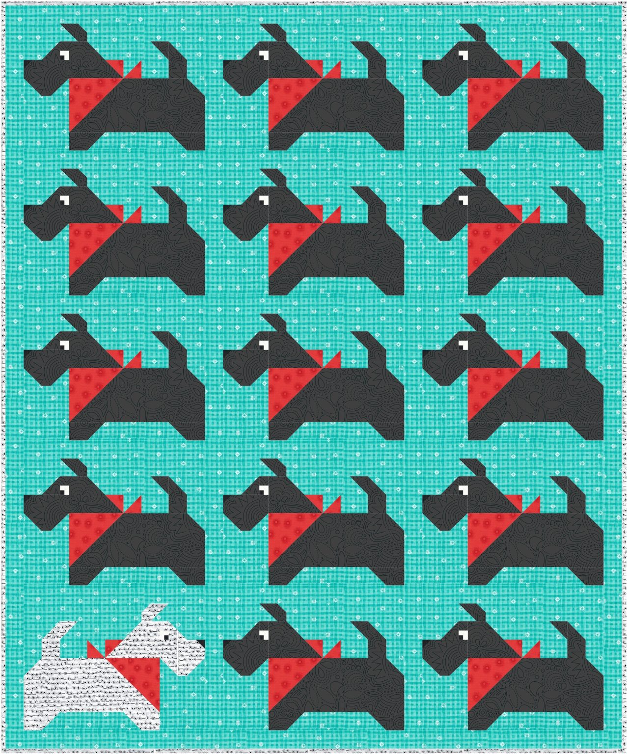 Scottie Dogs – PDF Quilt Pattern Instant Download