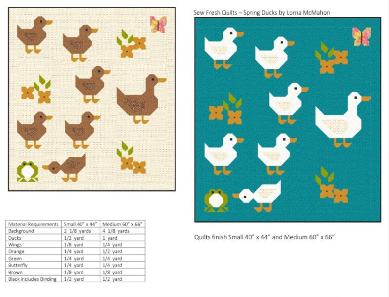 Ducks – PDF Quilt Pattern Instant Download