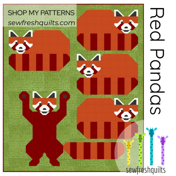 Red Pandas & Trash Pandas – PDF Quilt Pattern Instant Download – Sew ...