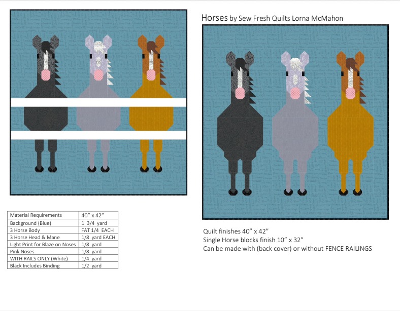 Horses – PDF Quilt Pattern Instant Download